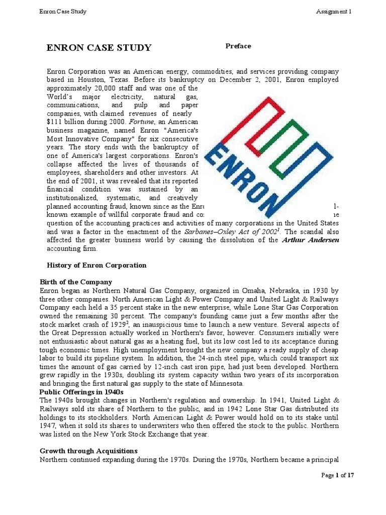 Enron Case Study | PDF | Financial Audit | Enron