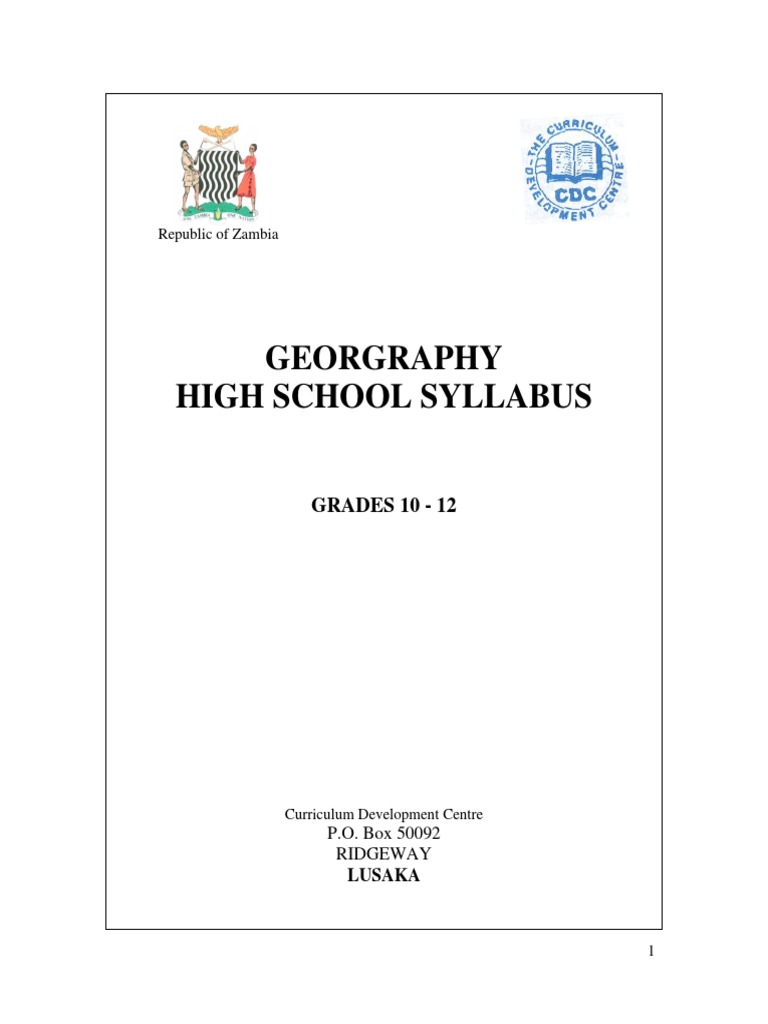 Georgraphy High School Syllabus: Republic of Zambia | PDF | River ...