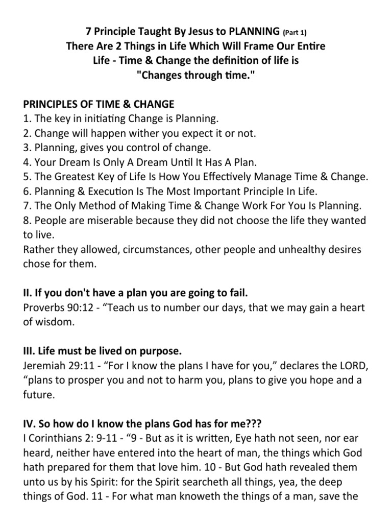 7 Principles Taught by Jesus To PLANNING | PDF | Religious Behaviour ...