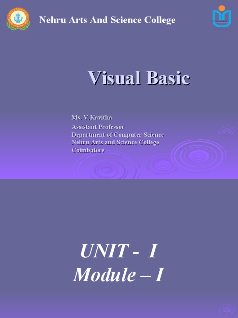 Vb Unit 1 Module 1 Pdf Graphical User Interfaces Computer Program