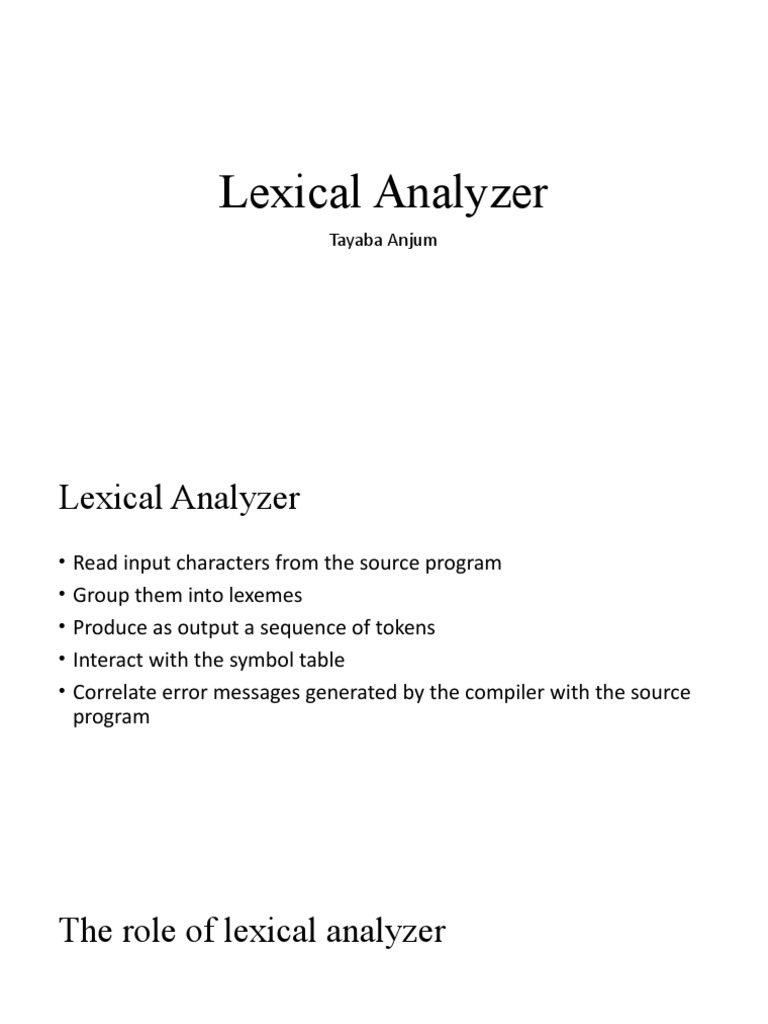 Lexical Analyzer | PDF | Parsing | Grammar Lexical Analyzer | PDF | Parsing | Grammar