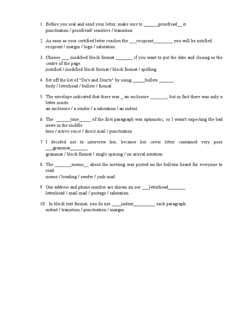 Before You Seal and Send Your Letter | PDF