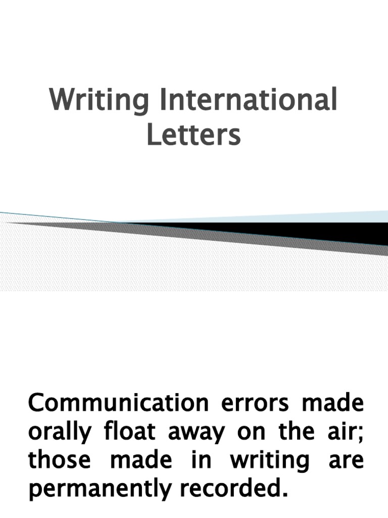Writing International Letters | PDF