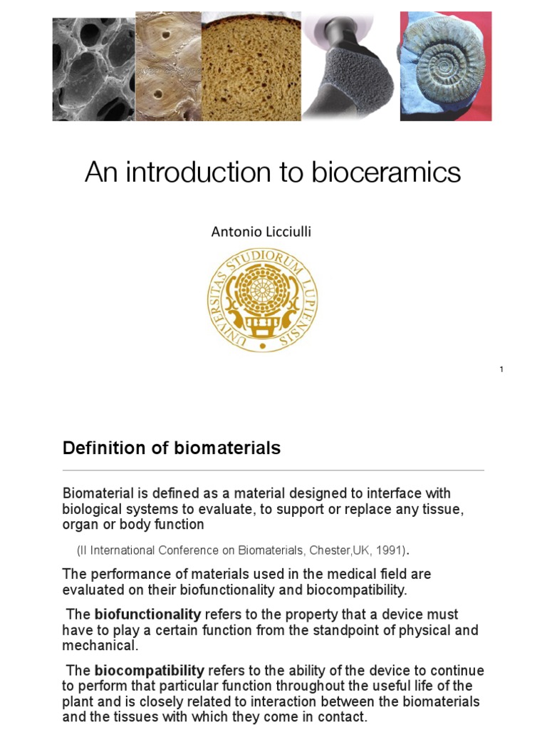 An Introduction To Bioceramics: Antonio Licciulli | Download Free PDF ...