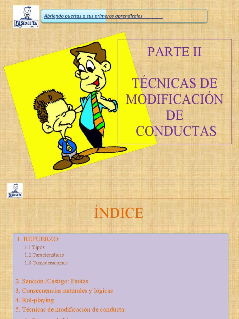 Tecnicas de Modificacion de Conducta | PDF | Comportamiento ...