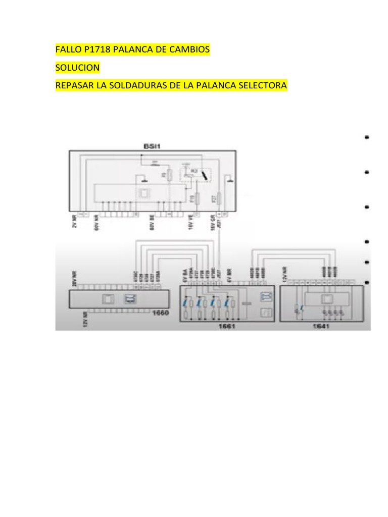 Fallo P1718 Palanca de Cambios Citroen C4 Gran Picasso. | PDF