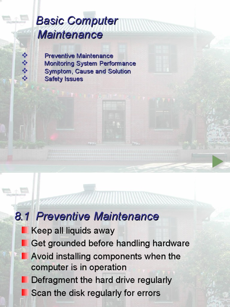 Basic Computer Maintenance | PDF | Computer Data Storage | Computer Hardware