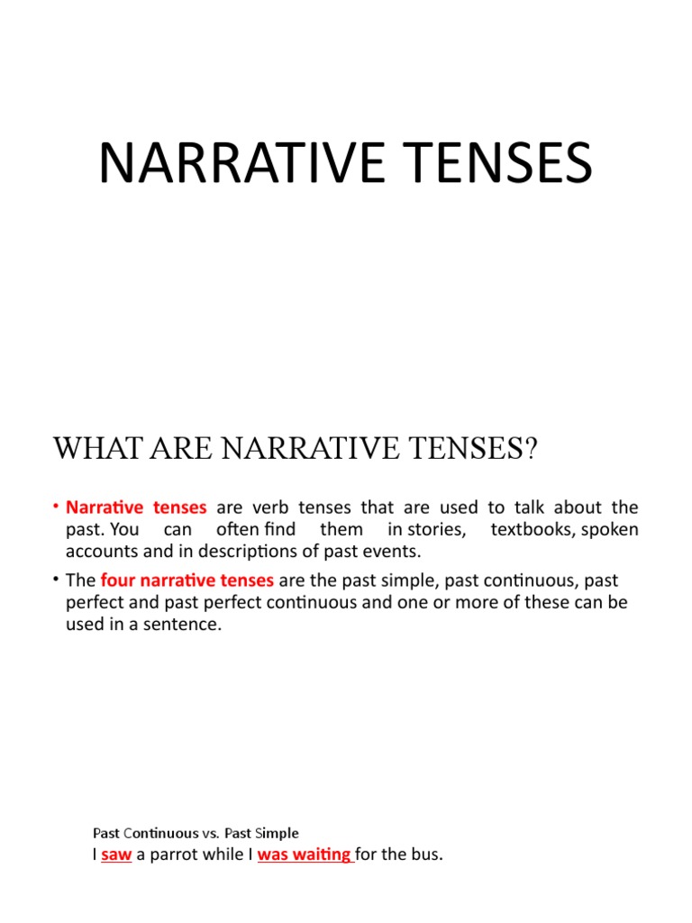Narrative Tenses | PDF | Grammatical Tense | Syntax