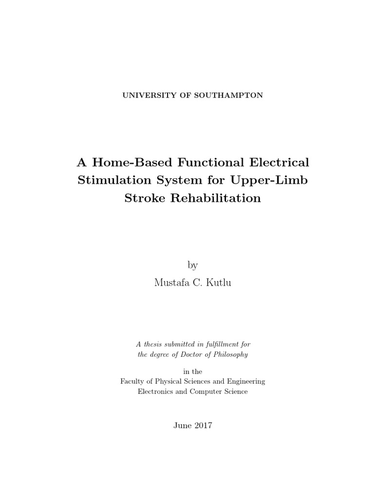 A Home-Based Functional Electrical Stimulation System For Upper-Limb ...