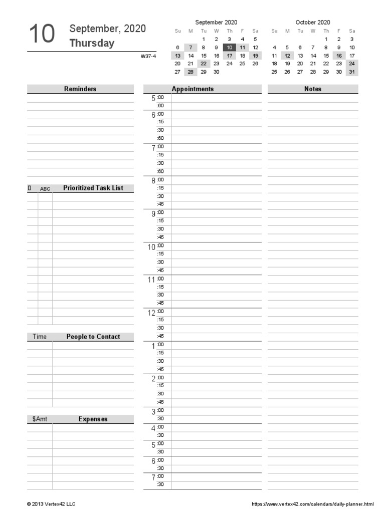 Printable Daily Planner | PDF