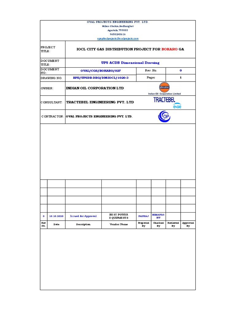 UPS ACDB Drawing for IOCL Project | PDF | Science | Engineering