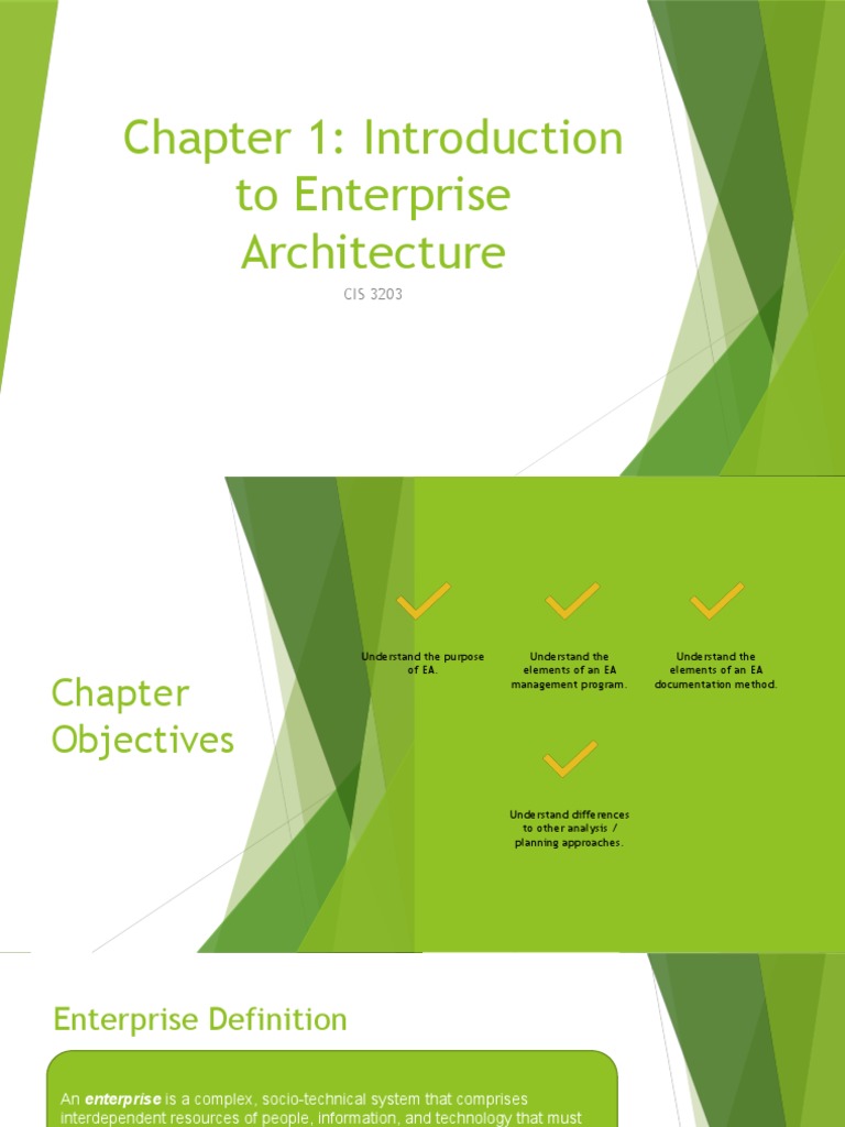 Chapter 1: Introduction To Enterprise Architecture | PDF | Enterprise ...