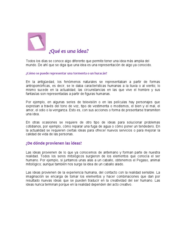 ¿Qué es una idea? | PDF