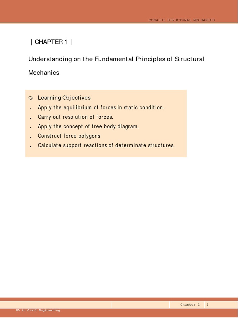 Chapter 1 Understanding On The Fundamental Principles of Structural ...