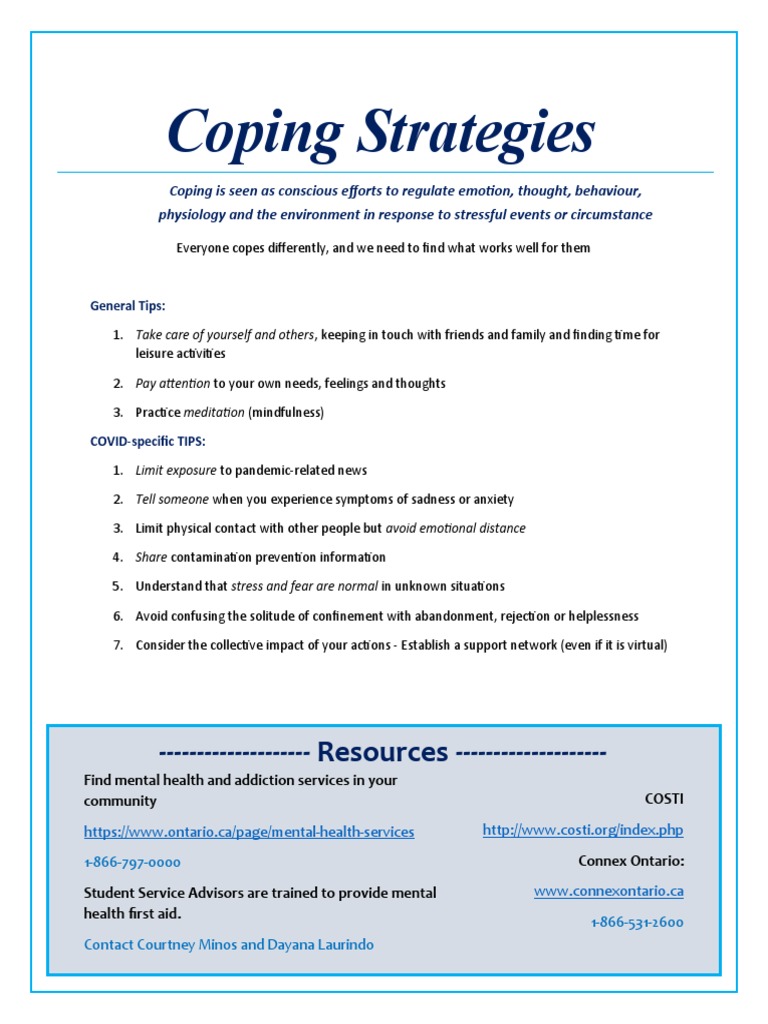 Coping Strategies: - Resources | PDF | Career & Growth | Self-Improvement