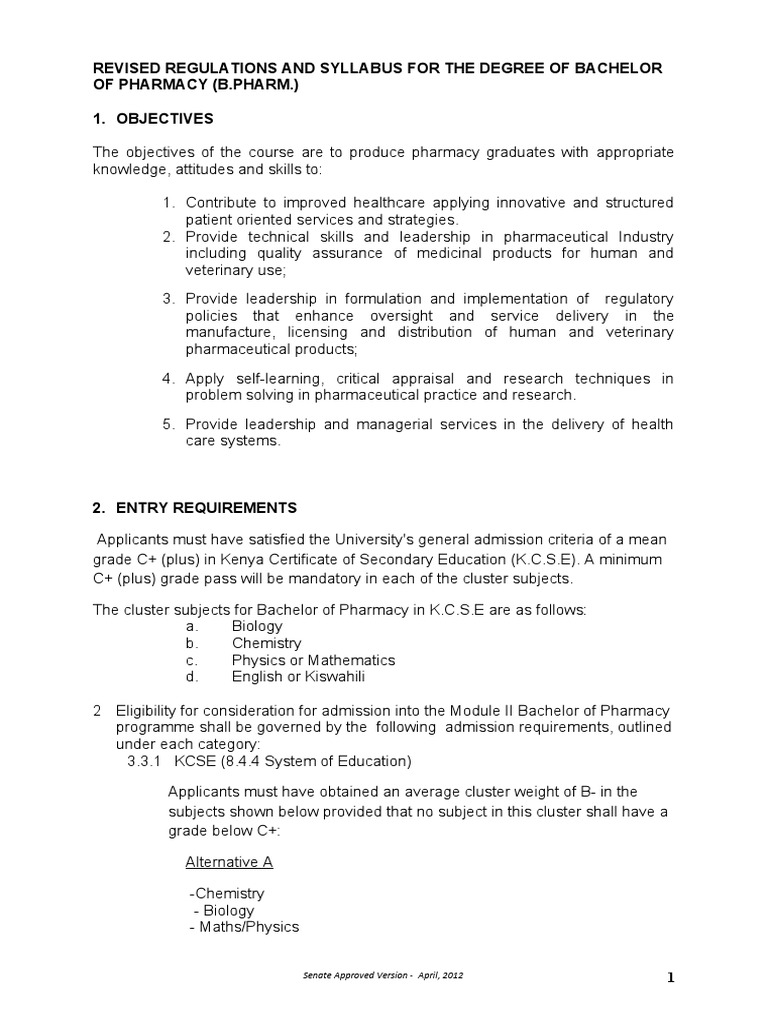 Bachelor of Pharmacy Program Overview | PDF | Bachelor's Degree | Pharmacy