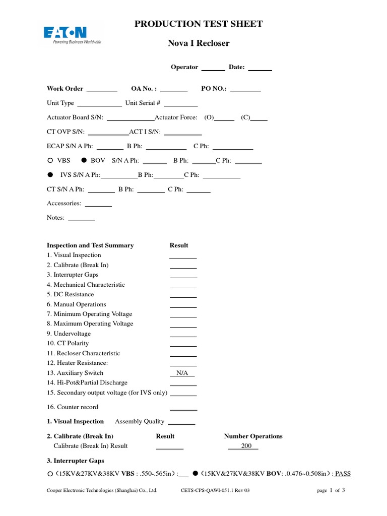 Routine Test Report - Template | PDF | Volt | Voltage