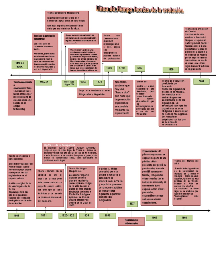 La Linea Del Tiempo Fechas y Autores Teoría de La Evolución | PDF ...