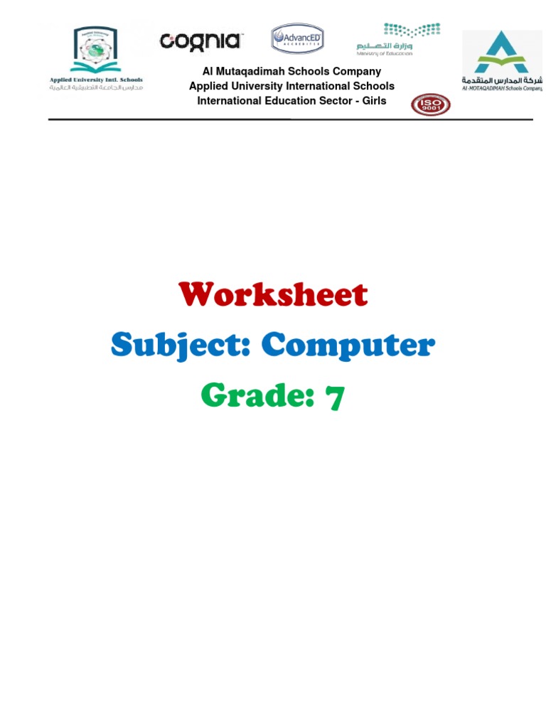 Worksheet Grade 7 and Answer Sheet PDF | PDF