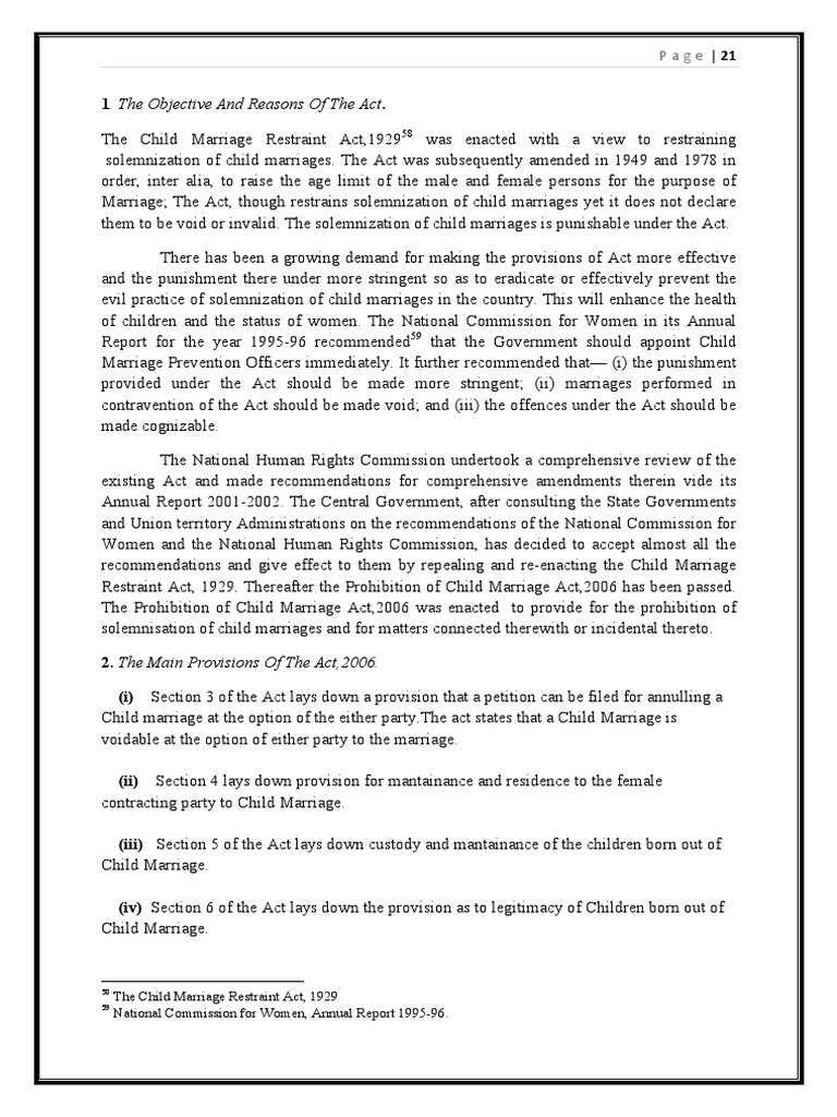 Prohibition of Child Marriage Act Overview | PDF | Marriage | Virtue