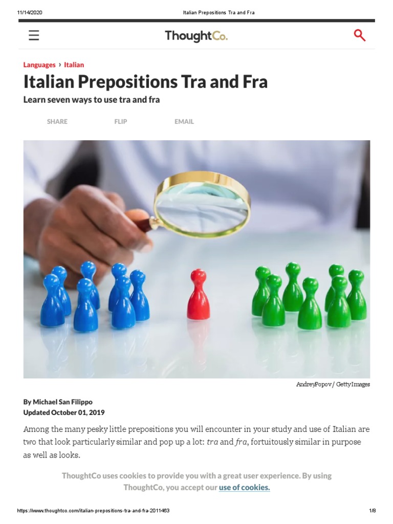 Difference Between Italian Prepositions Tra and Fra | PDF | Linguistics ...