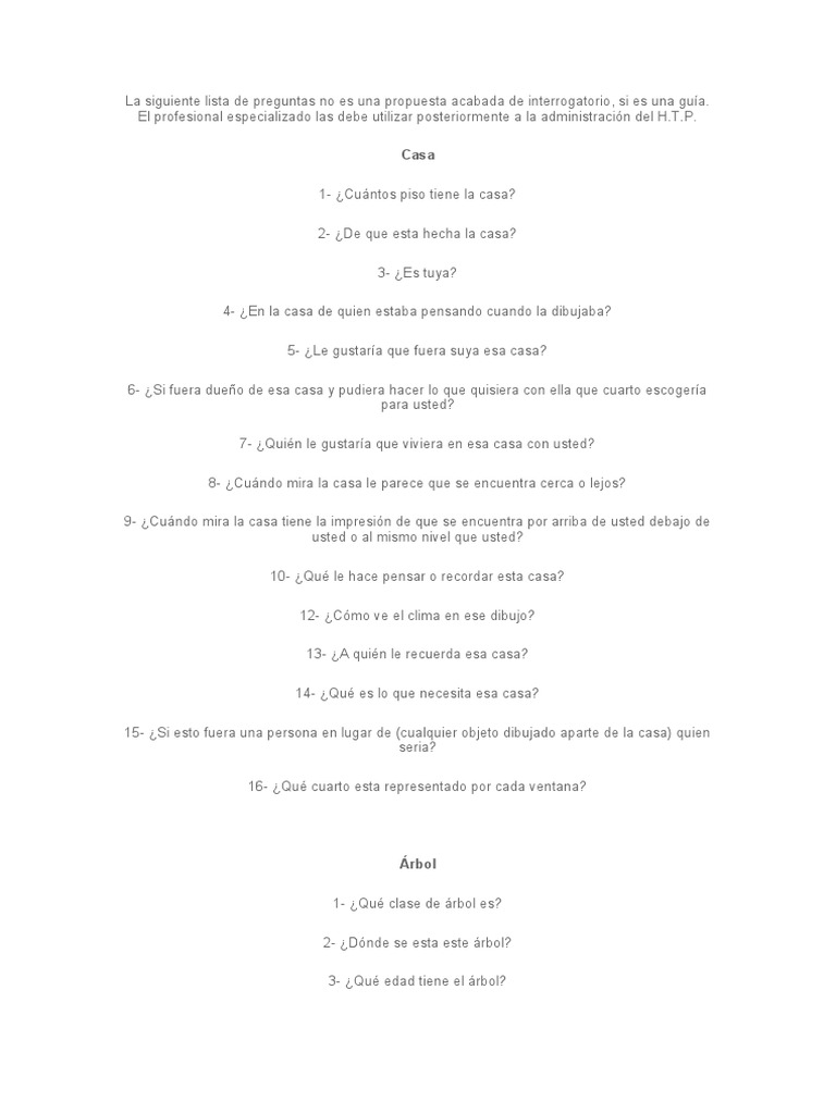 HTP Interrogatorio | PDF