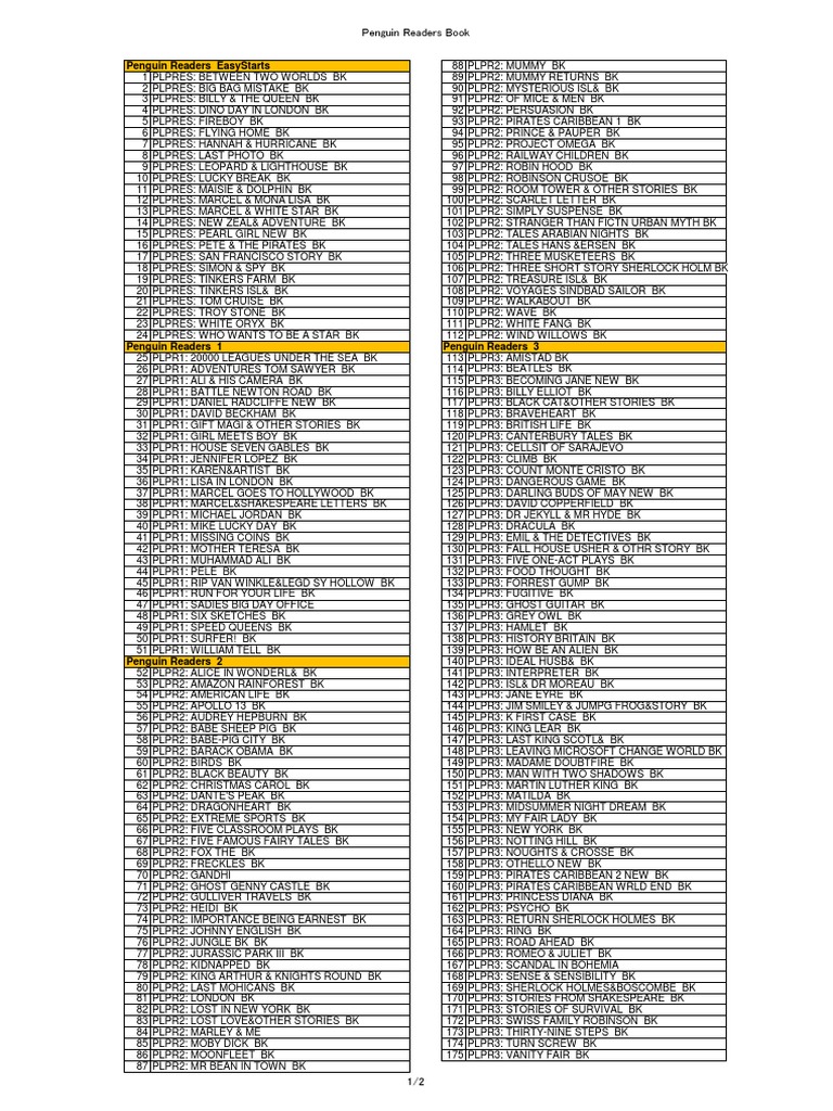 Penguin Readers - Catalogue - 1 | PDF