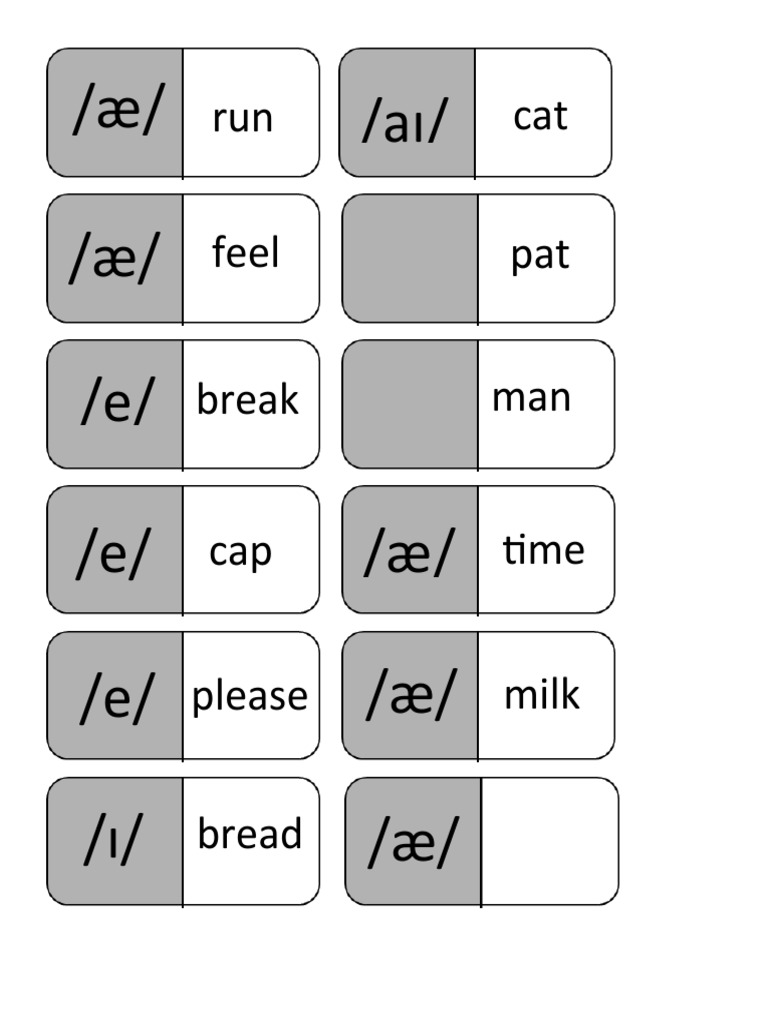 Dominoes Minimal Pairs | PDF