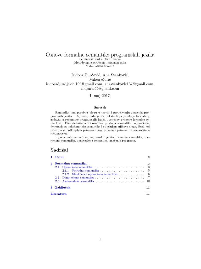 Semantika Programskih Jezika | PDF