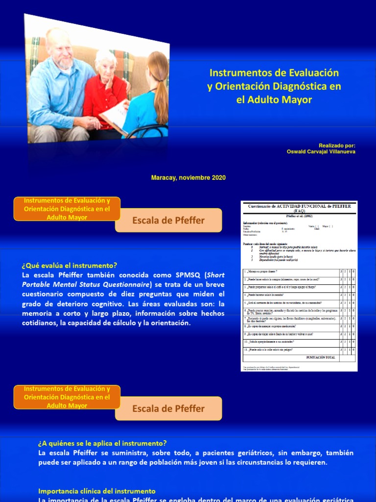 Presentación Escala de Pfeffer | PDF | Conceptos psicologicos | Sicología