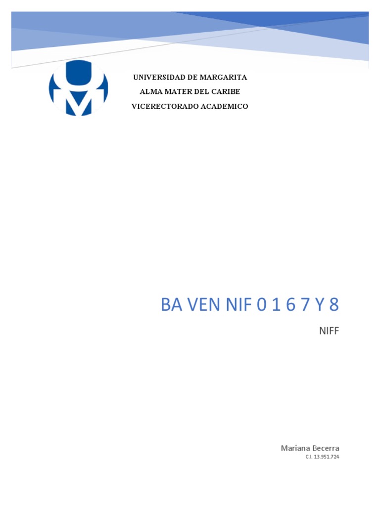 Ba Ven Nif | PDF | normas internacionales de INFORMACION FINANCIERA ...