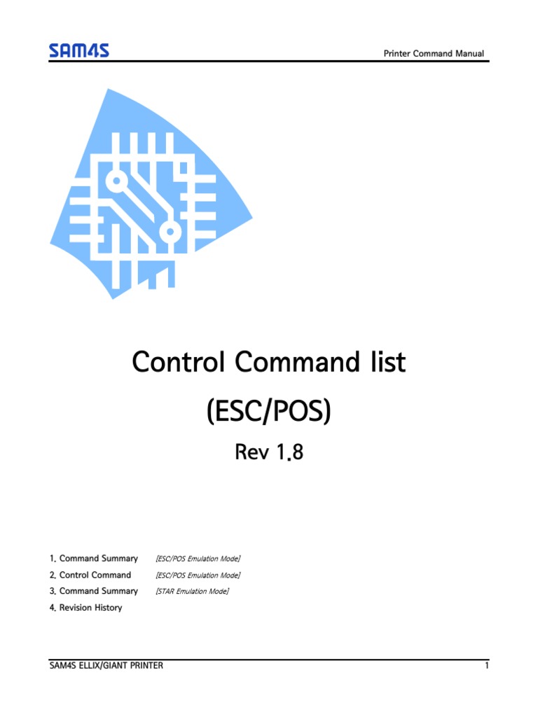Control Command List (ESC/POS) | PDF | Ascii | Printer (Computing)