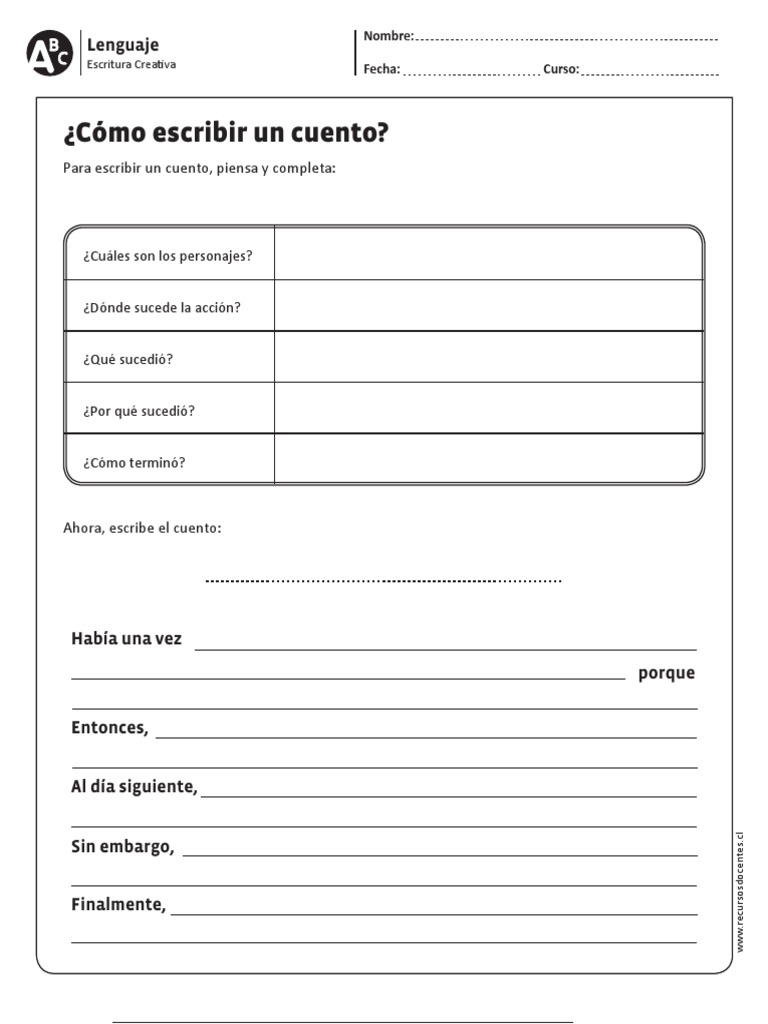 Formato para Escribir Un Cuento PDF | PDF