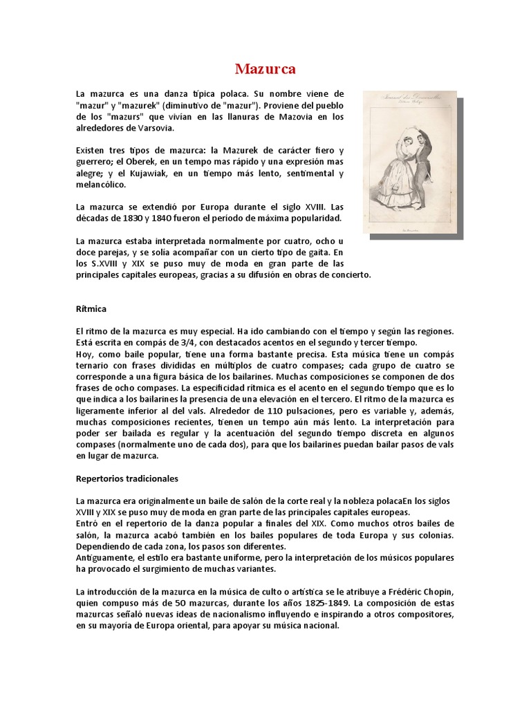 Historia y Ritmo de la Mazurca | PDF | Valses | Ritmo