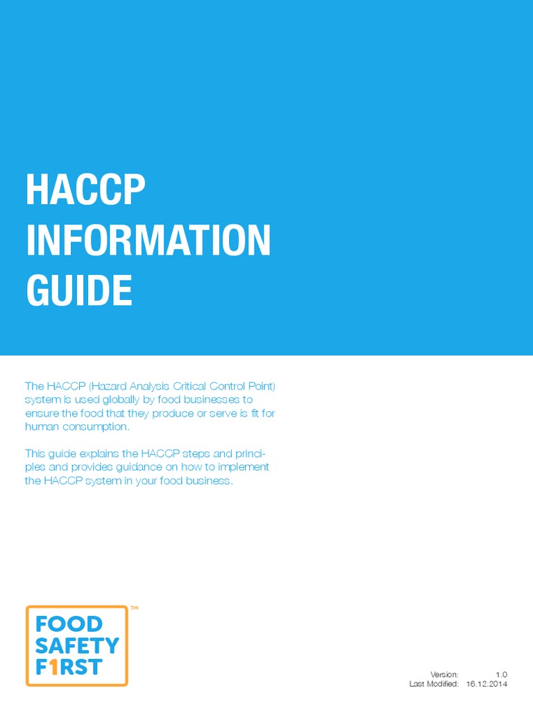 Haccp Information Guide: Food Safety F RST | PDF | Hazard Analysis And ...