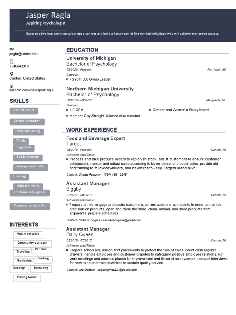 Jaspers Resume 4 | PDF | Applied Psychology | Psychology