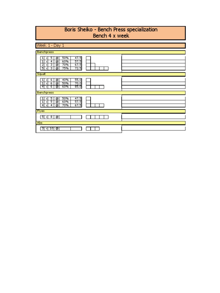 Boris Sheiko Bench Specialization Program | PDF | Hobbies | Recreation