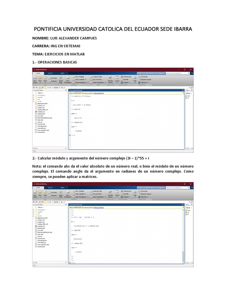 Ejercicios Matlab | PDF