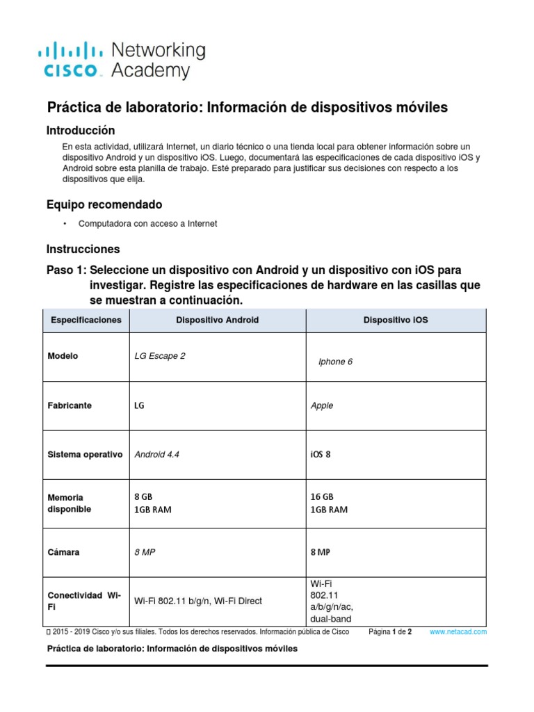 7.1.1.10 Lab - Mobile Device Information | PDF | Android (sistema ...