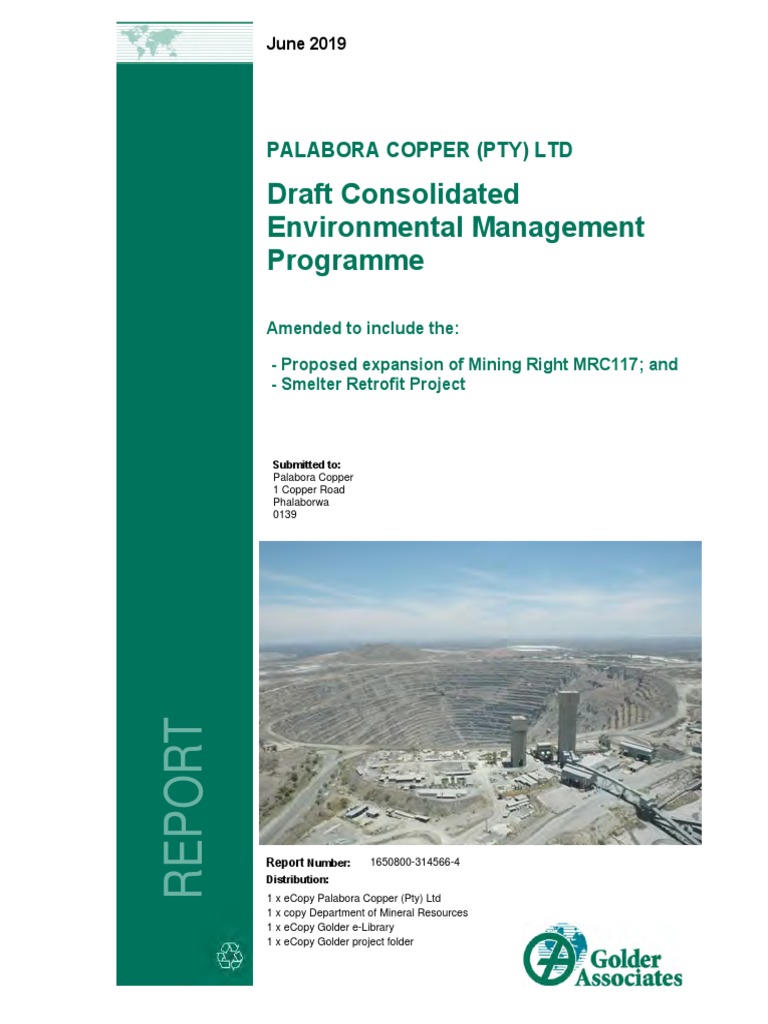 Palabora Copper EMPr Consolidation 2019 | PDF | Environmental Impact ...