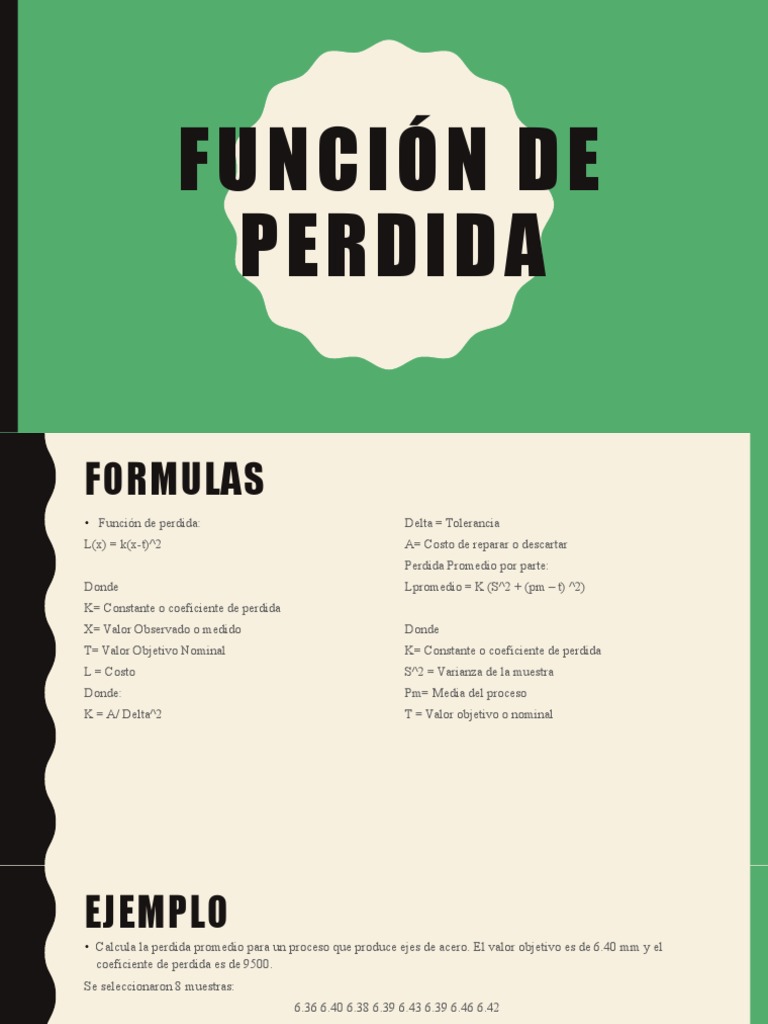 Funciones de Pérdida en Procesos Industriales | PDF | Science | Ciencia ...