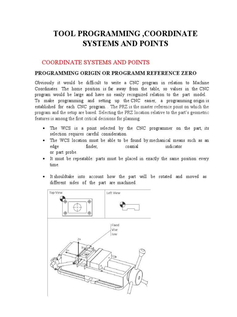 Tool Programming, Coordinate Systems and Points | PDF | Numerical ...