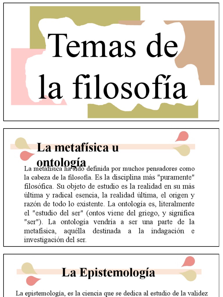 5.temas de La Filosofia | Descargar gratis PDF | Metafísica | Ontología