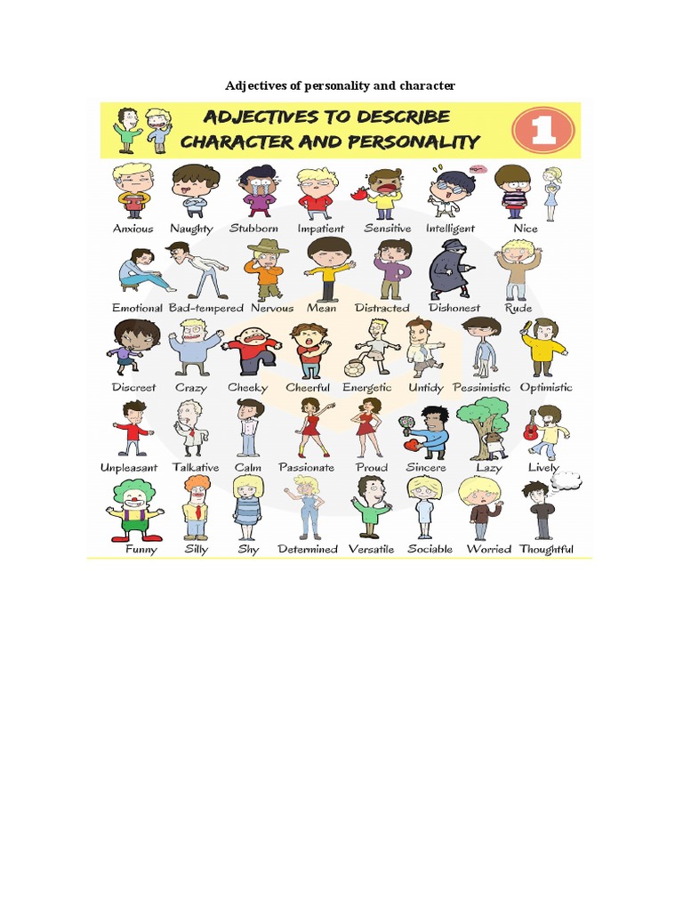 Personality and Character Adjectives | PDF | Art | Self-Improvement