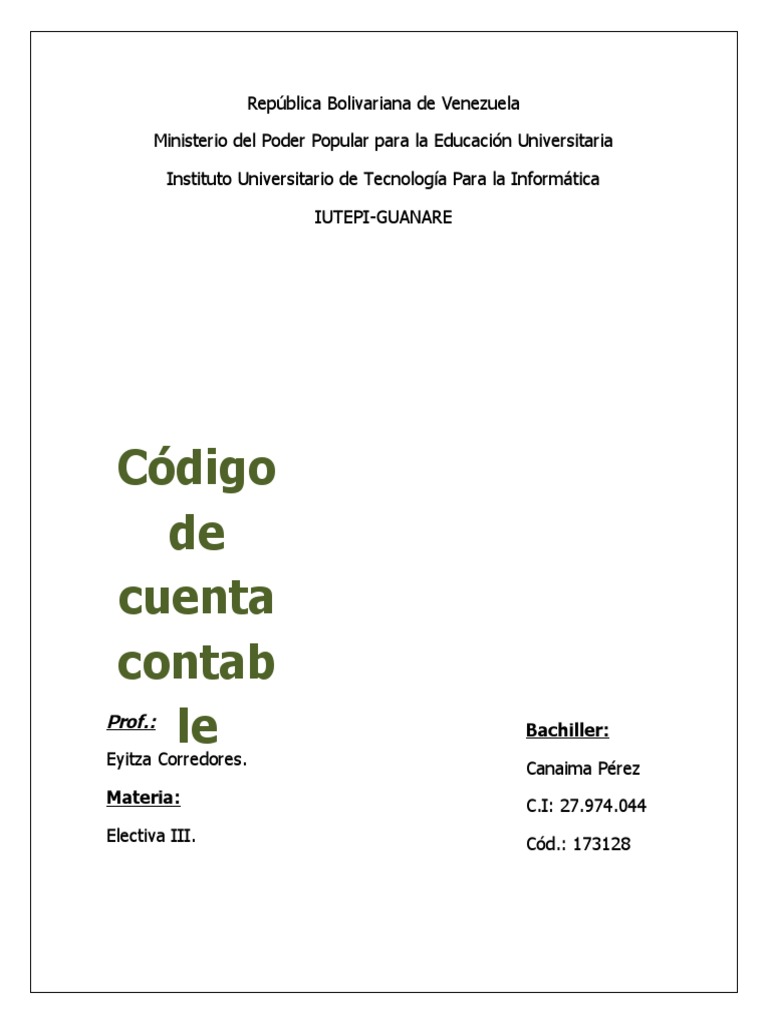 Diseño de Códigos Contables | PDF | Contabilidad | Informática y ...