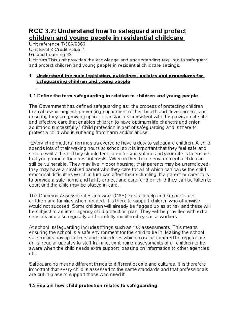 RCC 3.2 | PDF | Child Protection | Child Neglect