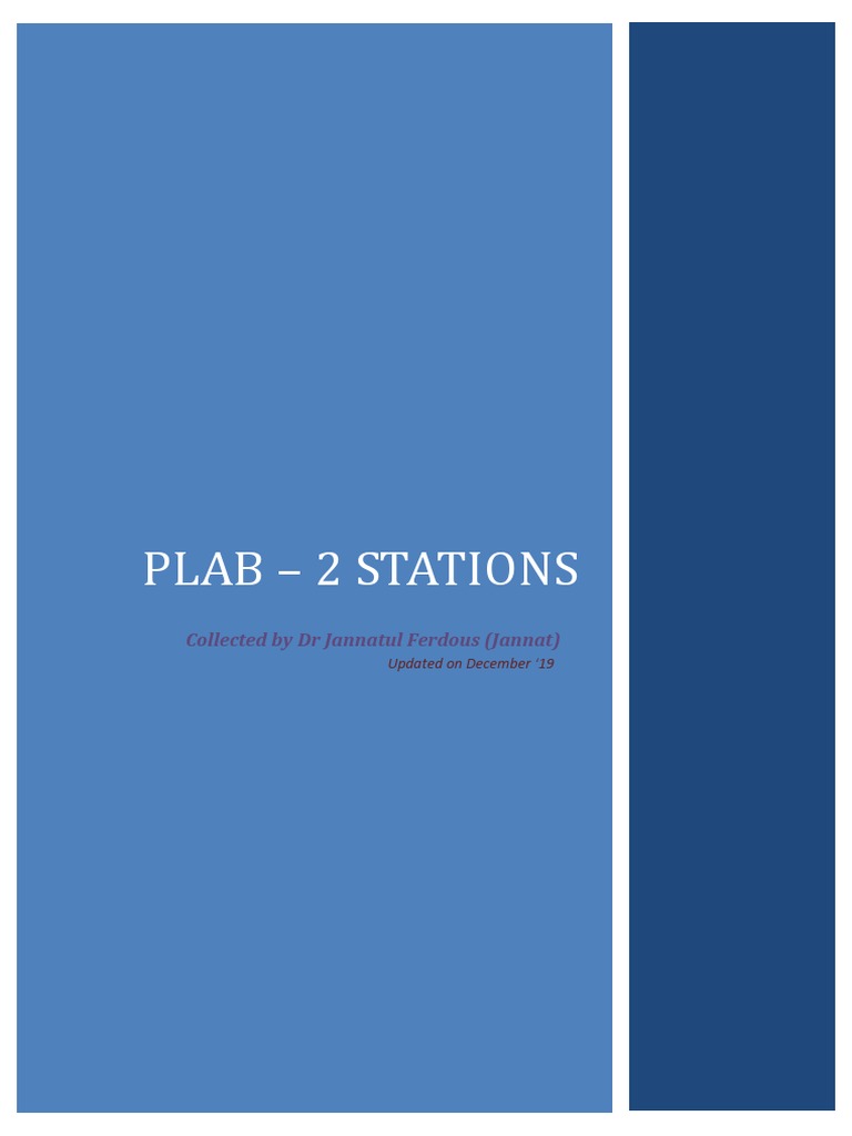 PLAB 2 Stations Overview by Dr Jannat | PDF | Arthritis | Cough
