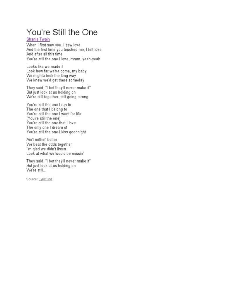 Shania Twain's "You're Still the One" | PDF | Art | Mystery, Thriller ...