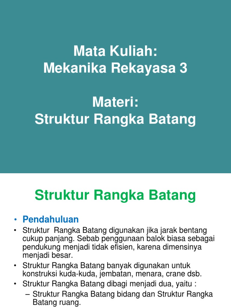STRUKTUR RANGKA BATANG | PDF