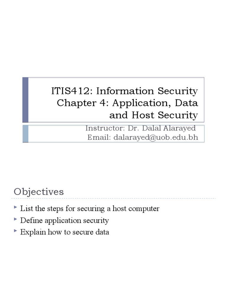 Chapter 4-Application, Data & Host Security | PDF | Antivirus Software | Computer Virus